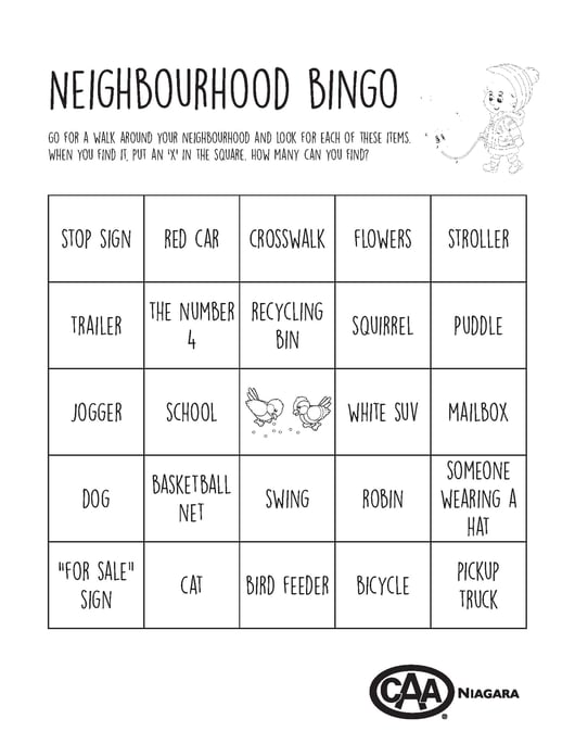 Neighborhood bingo: Scavenger hunt fun